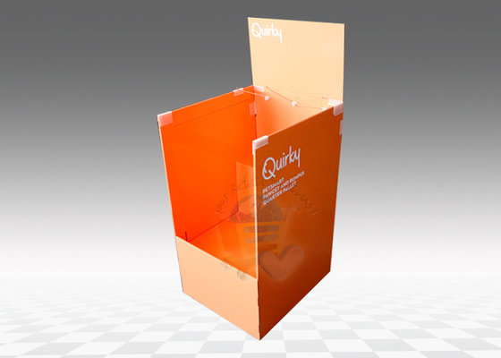 China Debossed Cardboard Dump Bins , Hooks Display Stand For Retail supplier
