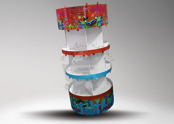 Round Corrugated Floor Display Stand For Dvd Retail Promotion supplier