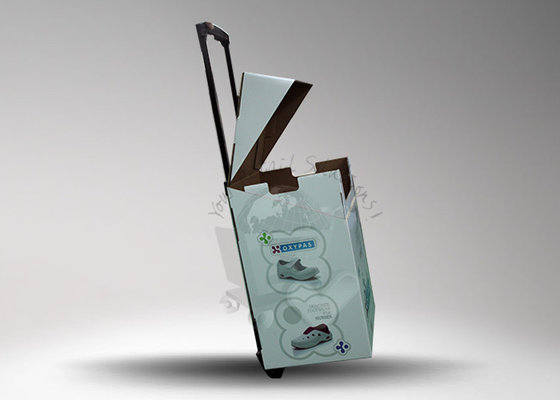 Cardboard POP Cardboard Trolley Box For Exhibition Advertising With wheels supplier