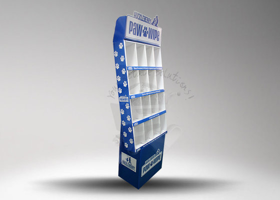 Four Tier Advertising cardboard display shelves with Equal Units for Purchasing supplier
