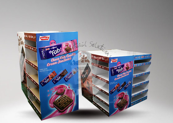 Customized printed cardboard pallet display with two sides showing for cookies supplier