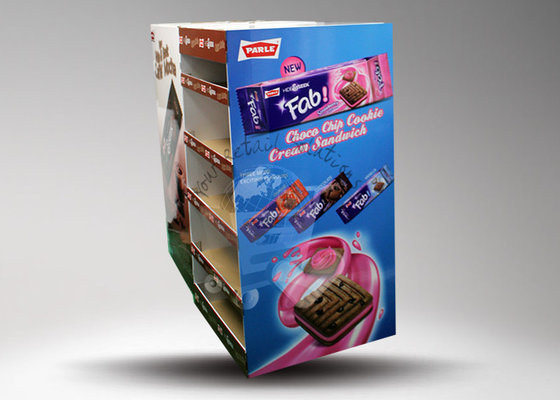 Customized printed cardboard pallet display with two sides showing for cookies supplier