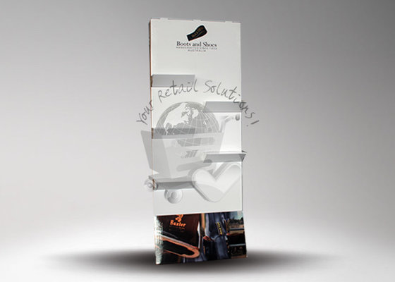 Double - side Flooring cardboard display rack / Cardboard Store Display for Shoes supplier