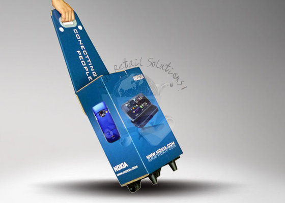 Shiny coating Custom Advertising Corrugated Cardboard Trolley Recyclable For Exhibition supplier