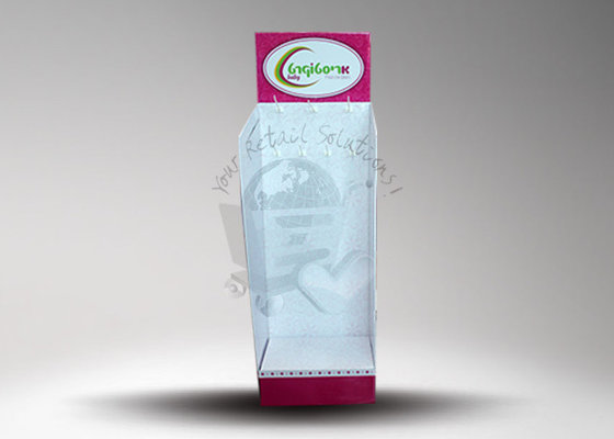 Flooring Display Stand , Stable Cardboard Retail Display Racks with Hooks supplier