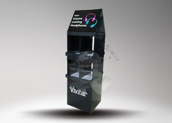 2 Shelves Advertising Earphone Cardboard Displays / 4 Pockets with 2 Sides supplier