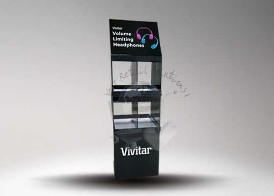 2 Shelves Advertising Earphone Cardboard Displays / 4 Pockets with 2 Sides supplier