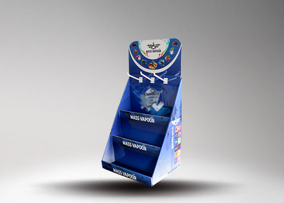 Customized 3 layers Countertop Cardboard Display Stand with Plastic Hooks supplier