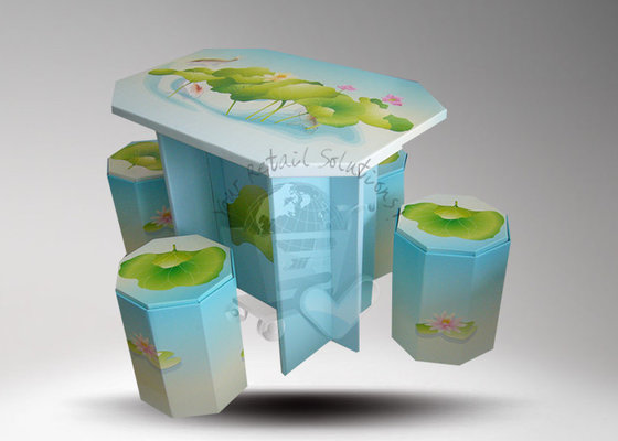 Printed Paper Furniture Cardboard Display Stand for Table Promotion with Glossy Lamination supplier