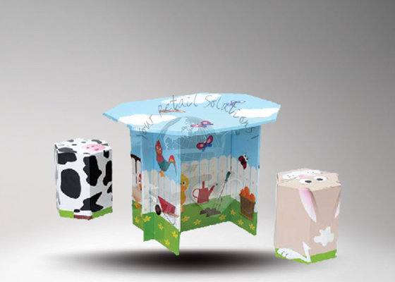 Printed Paper Furniture Cardboard Display Stand for Table Promotion with Glossy Lamination supplier