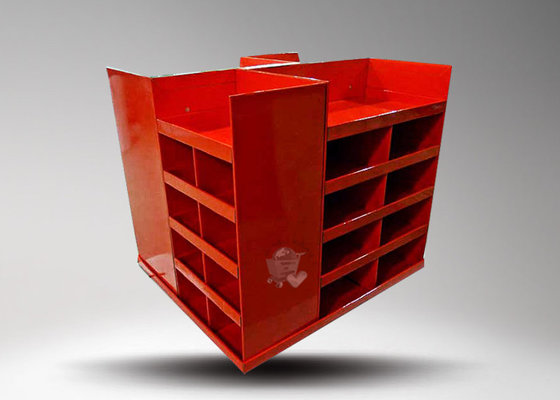 Full View Heavy Duty Cardboard Display Stand Red Five Layers Display Shelves supplier