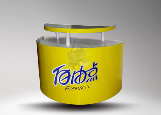 Yellow Semi Cylindrical Cardboard Pallet Display Stand For Sanitary Towel supplier