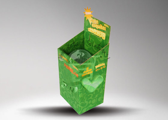 Cardboard Dump Bins Printed in Green with Flexible Structure , Cardboard Recycling Bins supplier