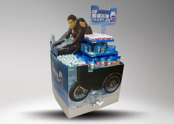 Chewing gum cardboard pallet display with standee and personalized motorcycle shape supplier