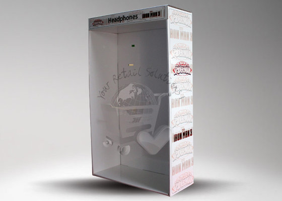 White Currageted Cardboard Powerwing Display Rack For Headphone supplier