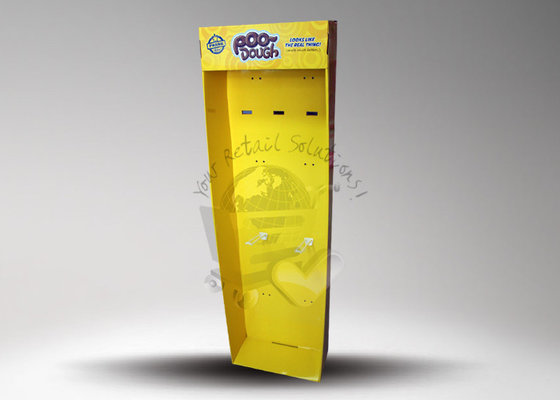 Yellow Craft paper Recycled Sidekick Display / Corrugated PDQ Hooks Display Stand supplier