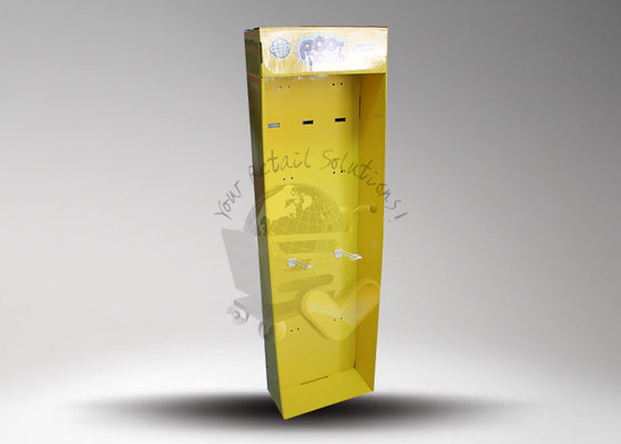 Yellow Craft paper Recycled Sidekick Display / Corrugated PDQ Hooks Display Stand supplier