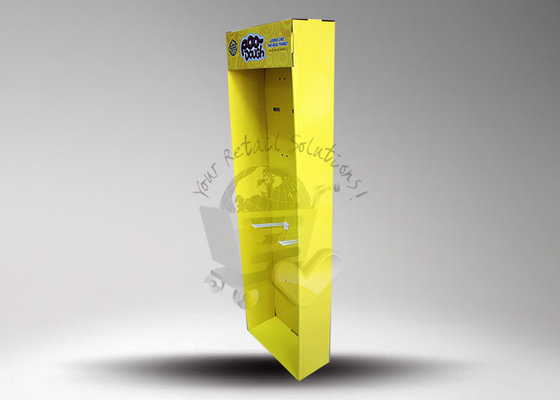 Yellow Craft paper Recycled Sidekick Display / Corrugated PDQ Hooks Display Stand supplier