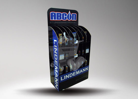 3 Tiers Cardboard POS Display for Car Lube With Silk Screen Printing supplier