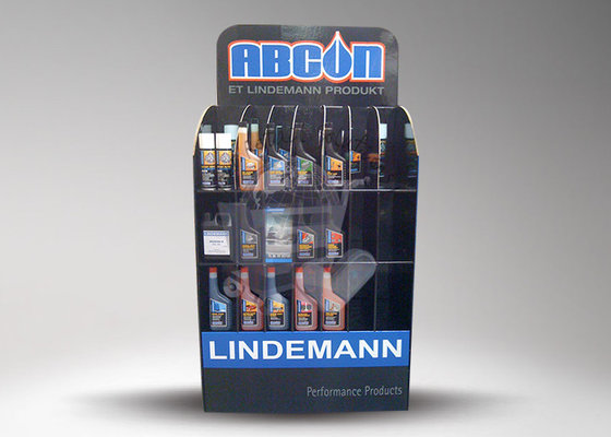 3 Tiers Cardboard POS Display for Car Lube With Silk Screen Printing supplier