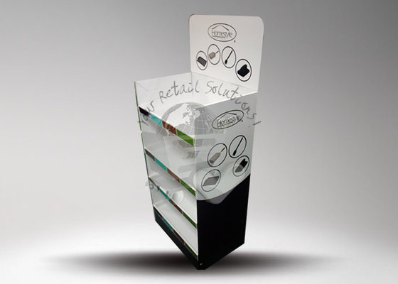 OEM Cardboard POS Display Stands with 4 Shelves Craft Paper for Household Products supplier