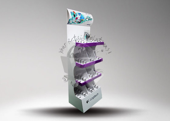 Grocery Logitech Brand Cardboard POS Display 4 Tiers 15 units for Mouse supplier
