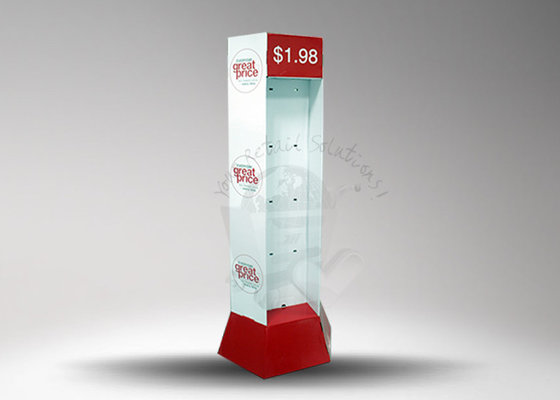 3 Sided Waterproof Cardboard Hook Display Stand for Hanging Socks supplier