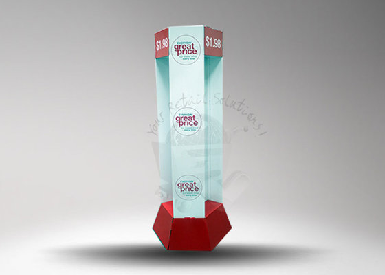 3 Sided Waterproof Cardboard Hook Display Stand for Hanging Socks supplier