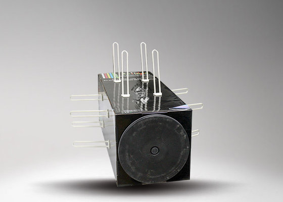 Corrugated Paper Floor Sidekick Display For Retail , Hanging Hooks Display With Round Wheels supplier