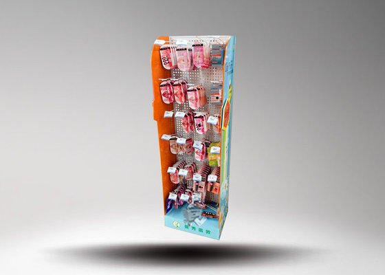Free Standing Promotional Cardboard POS Display With Hooks For Lipsticks supplier
