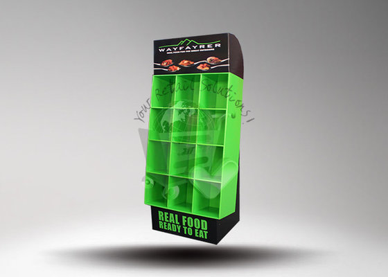 Shiny Green Beautiful Cardboard Advertising Displays for Supermarket Bread Biscuit supplier