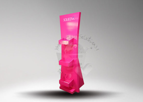 Matt Lamination 3 Tier Advertising Cosmetic Display Stands for Supermarket supplier