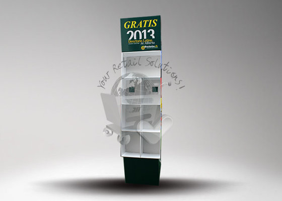 Eco Friendly Corrugated Cardboard Floor Magazine Display Rack , POP UP Stand Display supplier