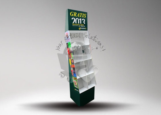 Eco Friendly Corrugated Cardboard Floor Magazine Display Rack , POP UP Stand Display supplier