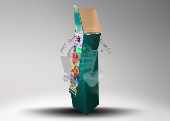 Eco Friendly Corrugated Cardboard Floor Magazine Display Rack , POP UP Stand Display supplier