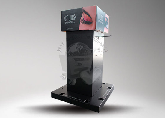 Promotion Four - side / Rotating Cardboard Hook Display Printed in Black supplier