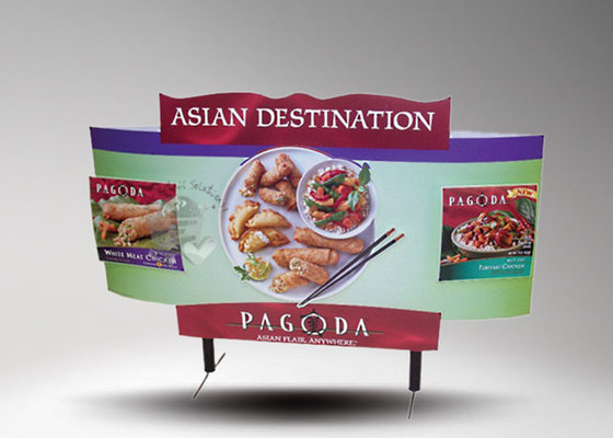 Food custom cardboard standee with plastic support for floor advertising supplier