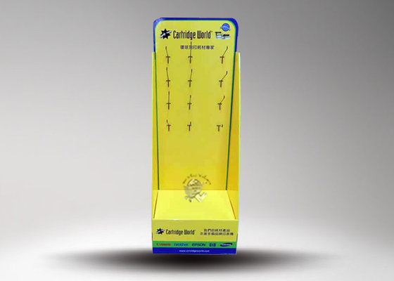 Yellow Glossy lamination Covers Cardboard Hook Display for Printer Accessories supplier