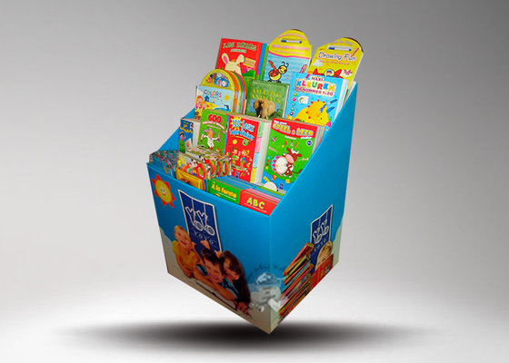 4 - side POS Floor Stationery Display Stand , Cardboard Pallet Display Stand supplier