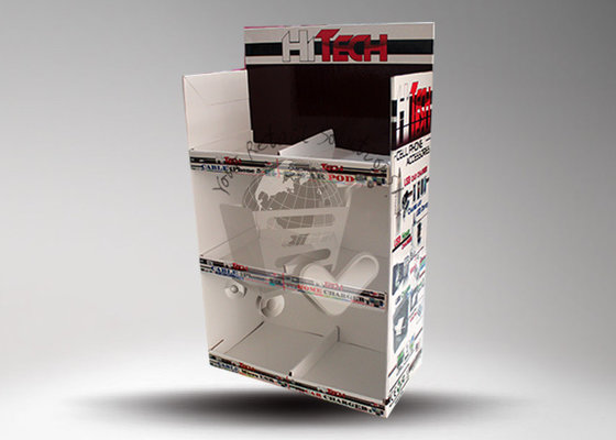 Multi tier Advertising Cardboard Counter Display , Pos Paper Retail Store Shelving supplier