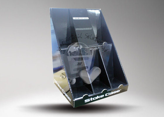 2 tier Paper PDQ Display Boxes With Black Printing , Corrugated POS Counter Display For Retail supplier