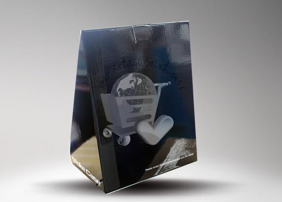 2 tier Paper PDQ Display Boxes With Black Printing , Corrugated POS Counter Display For Retail supplier