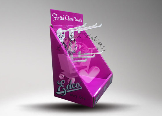 Cardboard Necklace Headdress Jewelry Counter Display With Peg Hooks supplier