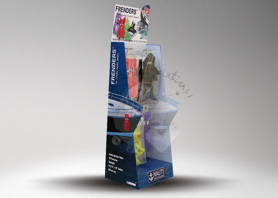 Customized Corrugated POP Toy Display Stand / Cardboard Floor Hooks Display supplier