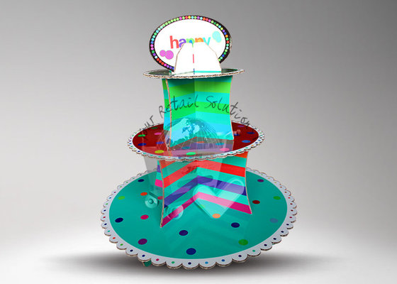 Beautiful Newest POP Cardboard Cup Cake Stand / Paper 3 tiered cake stand supplier