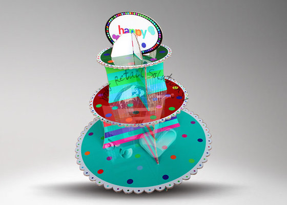 Beautiful Newest POP Cardboard Cup Cake Stand / Paper 3 tiered cake stand supplier