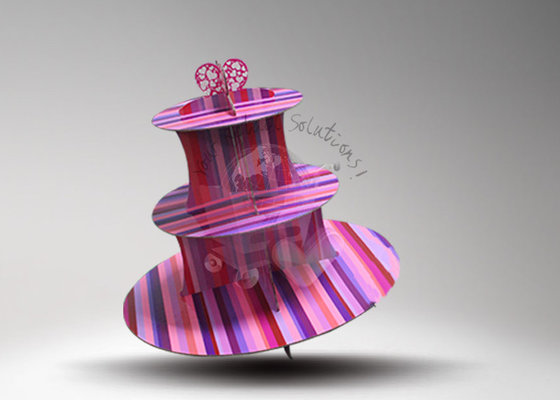 Birthday POS Corrugated Cardboard Cup Cake Stand / 4C POS Cake Counter Rack supplier