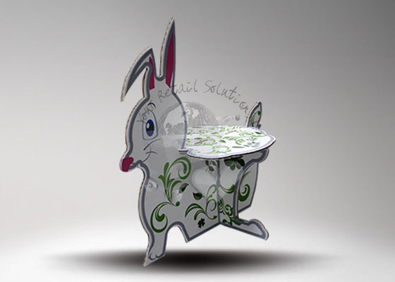 Rabbit / Hare CYMK Cardboard Cup Cake Stand / Single-Tier Cake Stand supplier