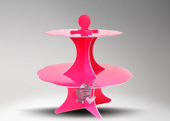 Colorful Cardboard 2 Tier Cake Stand For Advertising Promotion / Wedding supplier