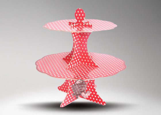 Colorful Cardboard 2 Tier Cake Stand For Advertising Promotion / Wedding supplier